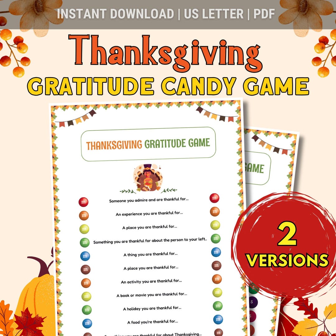 Thanksgiving Candy Dice Game, Thanksgiving Printable Game for Kids ...