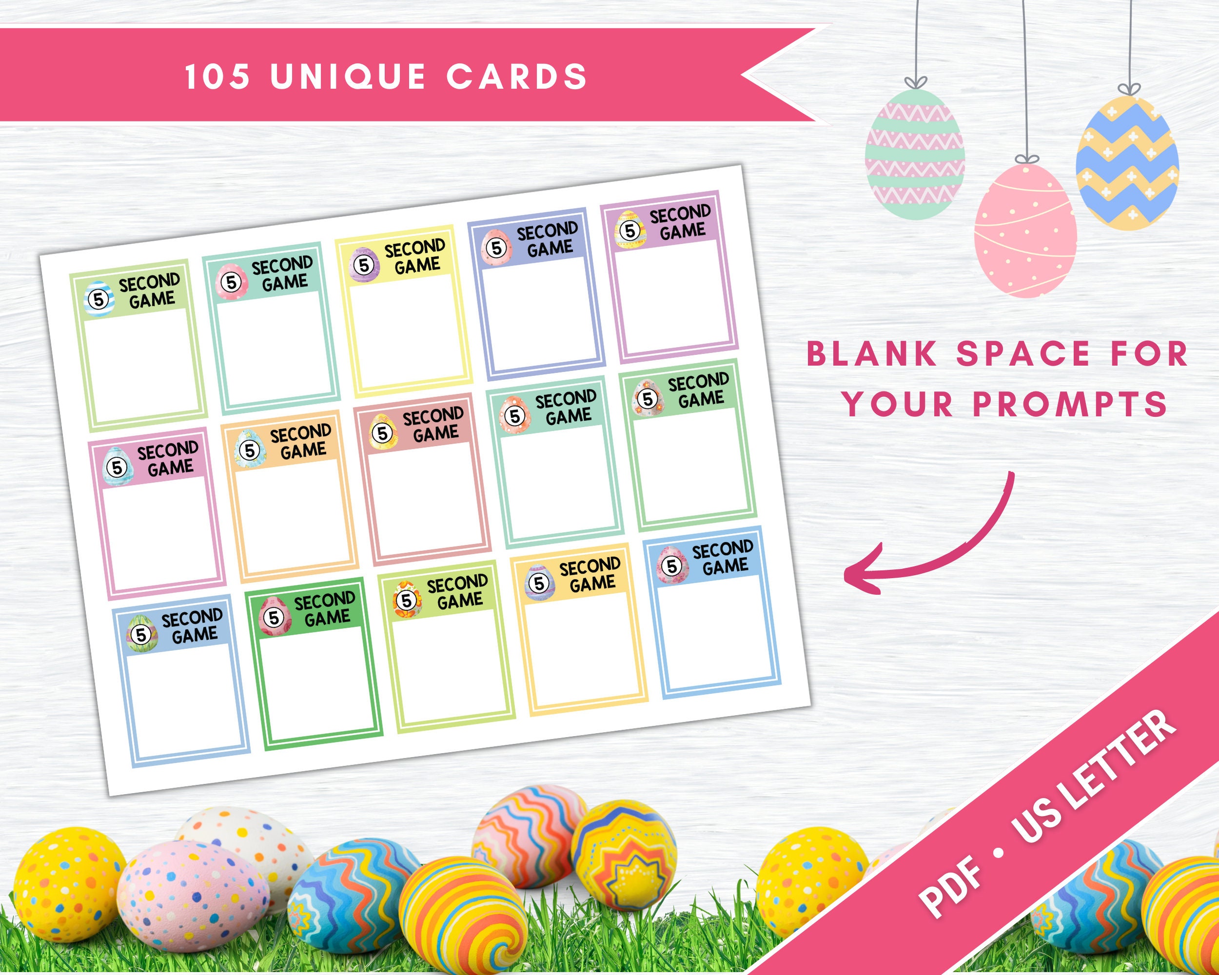 Printable Easter 5 Second Game | Easter Family Fun Quick Trivia Party ...
