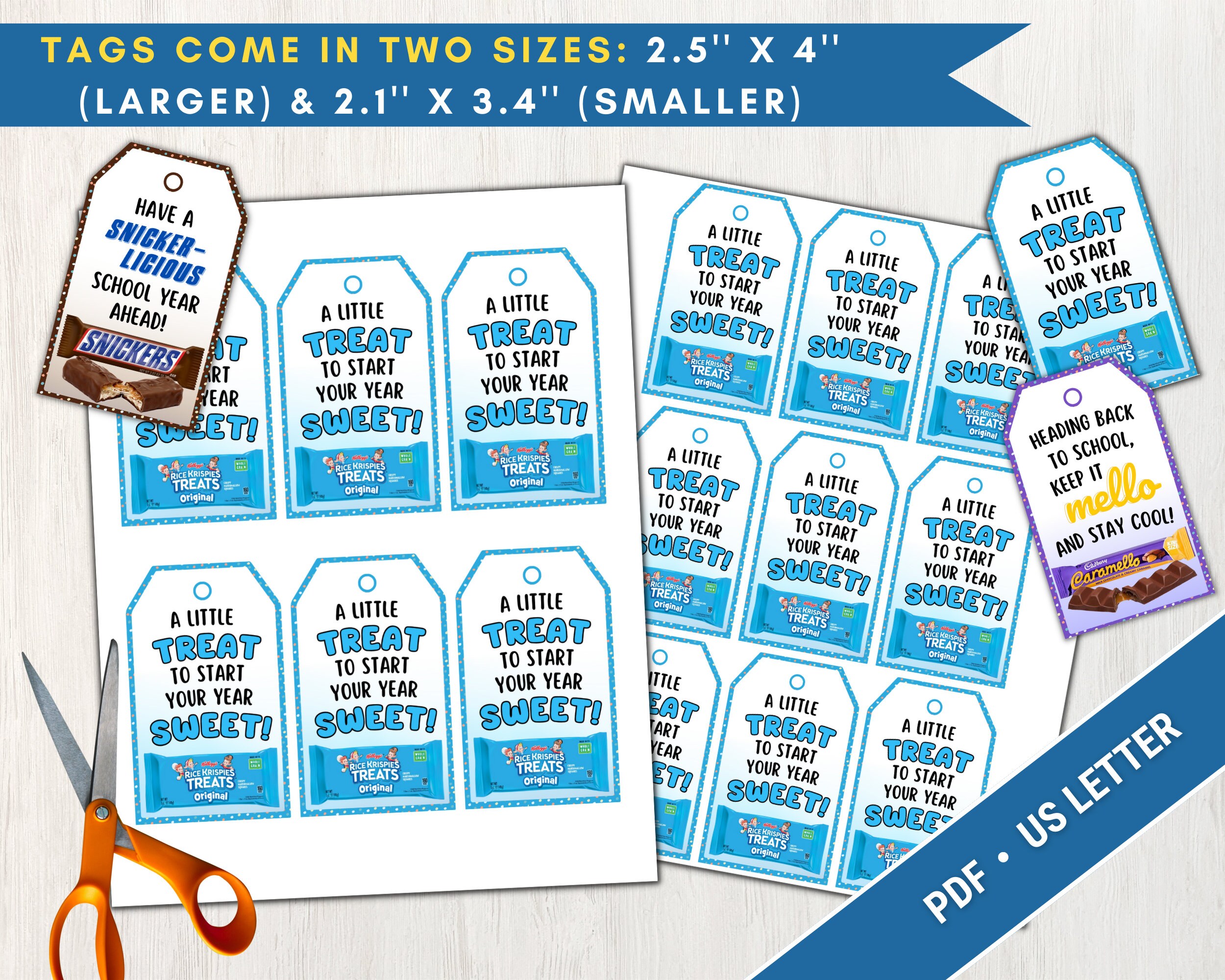 Back to School Candy Gift Tags, First Day of School Gift Tags for ...