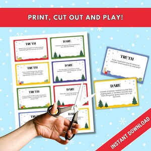 Christmas Truth or Dare Game, Printable Christmas Games, Fun Holiday ...