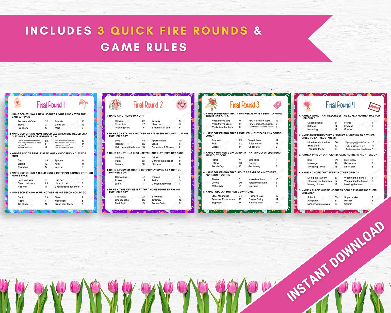 Mother's Day Friendly Family Feud Game | the Hilarious Party Game of ...