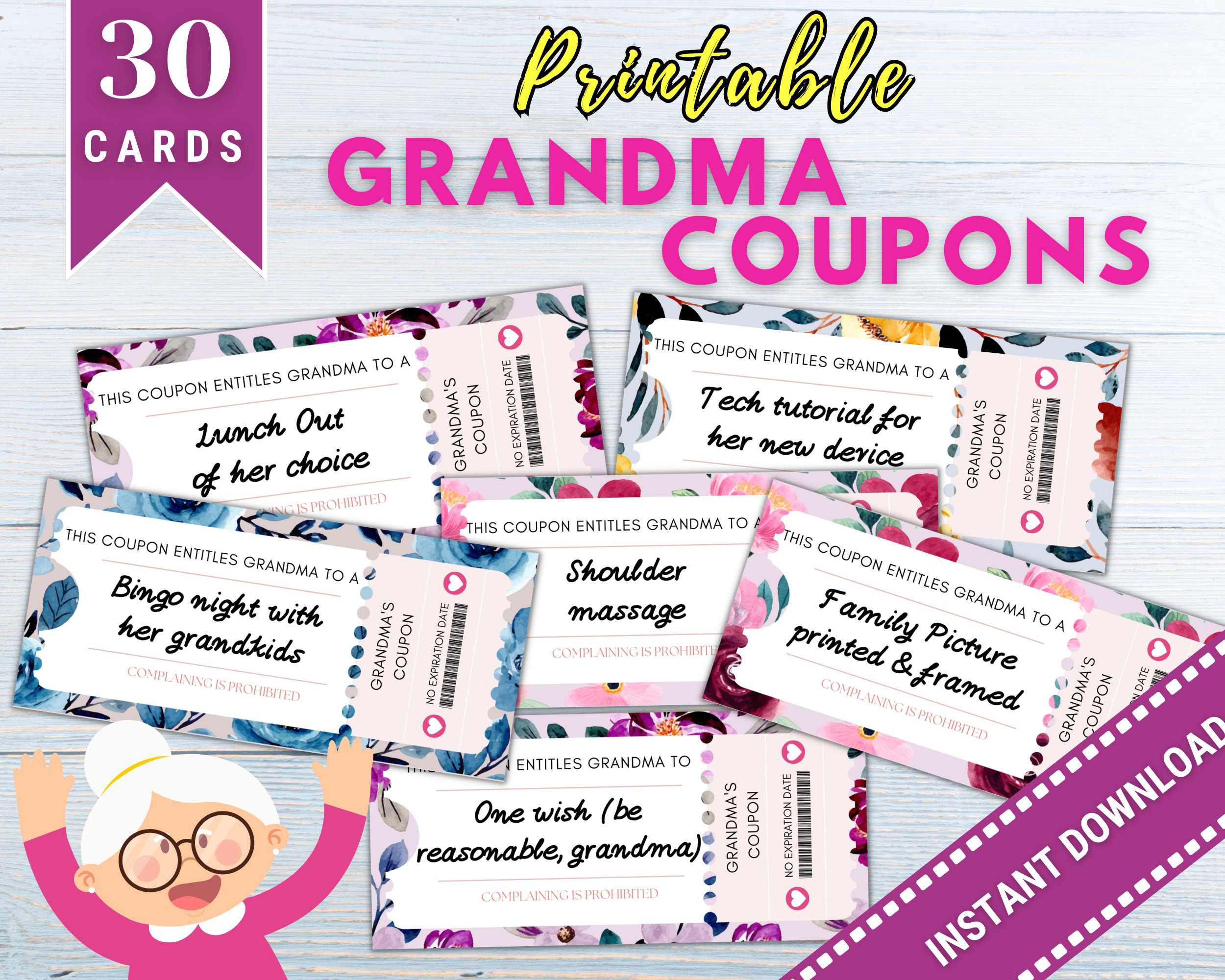 Printable Grandma Coupons, Printable Coupons for Grandma, Coupon Book ...