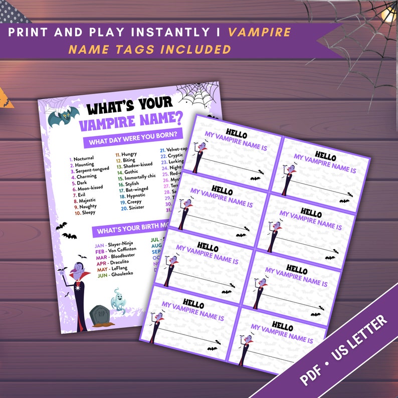 Halloween Vampire Name Game, What's Your Vampire Name Game WITH ...