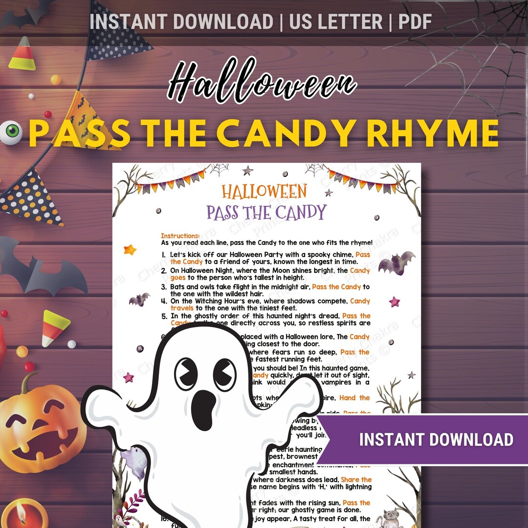 Halloween Pass the Candy Game, Halloween Game for Kids, Halloween Pass ...