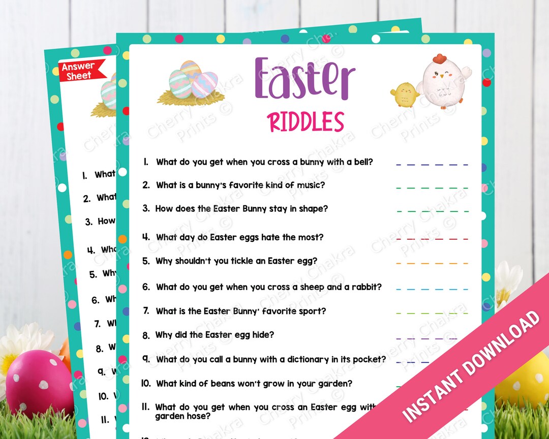 Easter Riddles | Easter Printable Game for Kids & Adults | Easter Fun ...