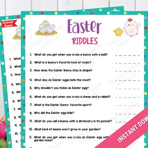 Easter Riddles | Easter Printable Game for Kids & Adults | Easter Fun ...