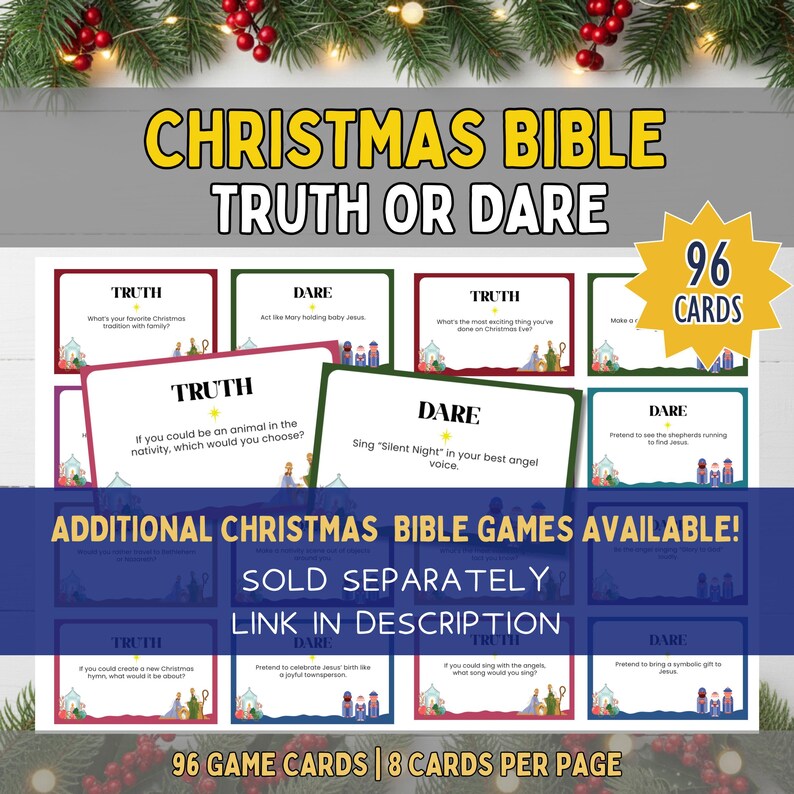 Christmas Bible Charades, Christmas Nativity Pictionary, Family Holiday ...