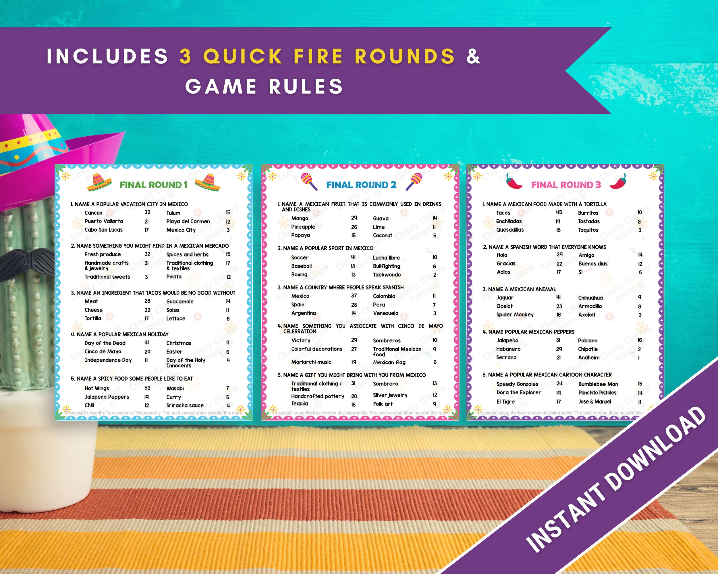 Cinco De Mayo Friendly Family Feud Game | the Hilarious Party Game of ...