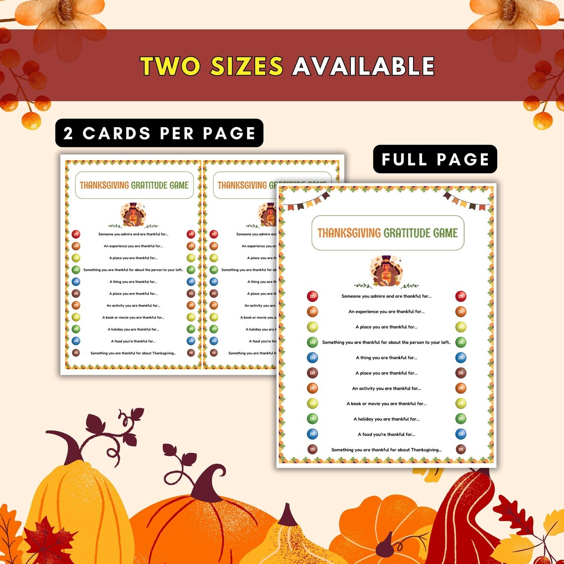 Thanksgiving Candy Dice Game, Thanksgiving Printable Game for Kids ...