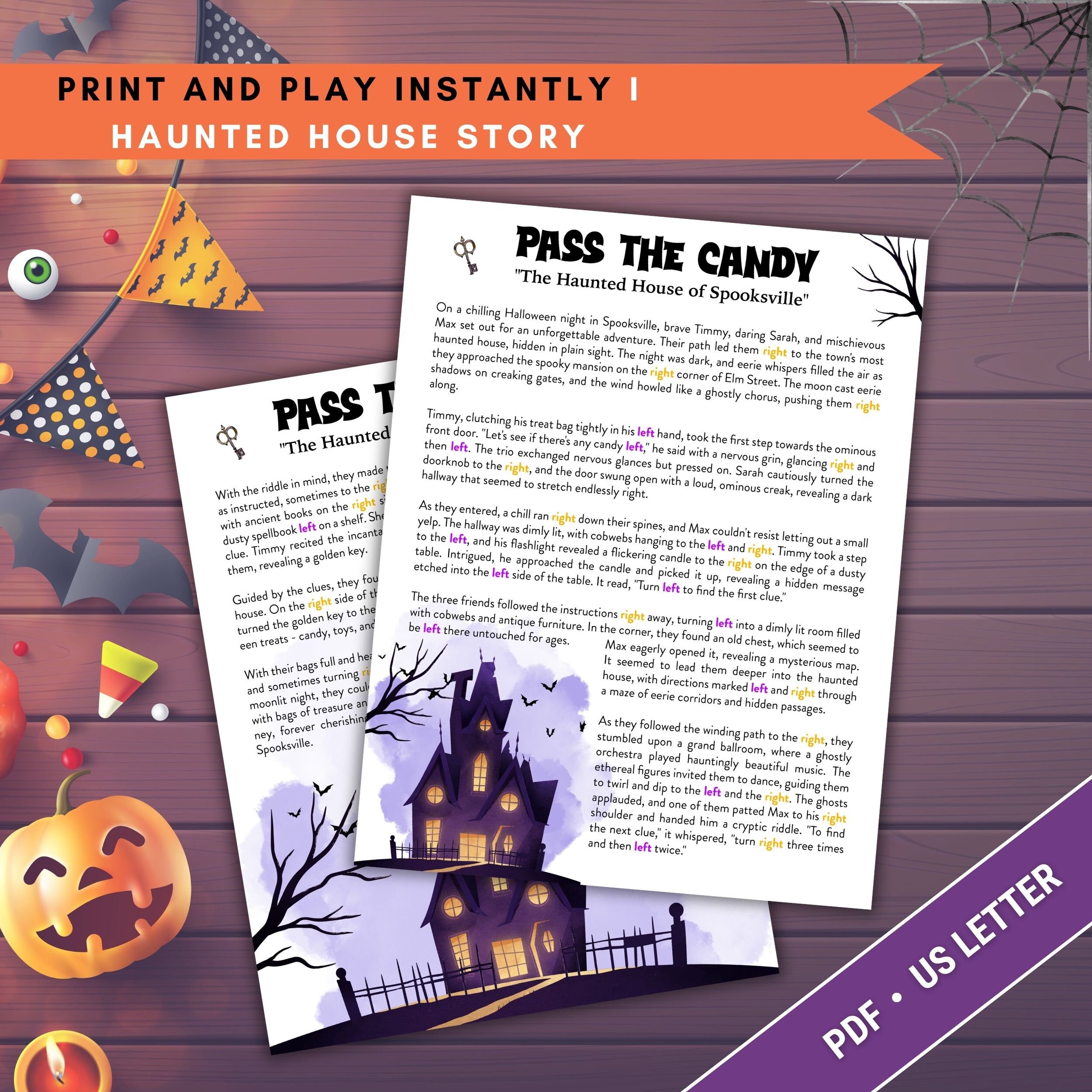 Halloween Left Right Game Bundle, Halloween Pass the Candy Game ...