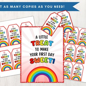 First Day of School Treat Tag for Students, Welcome Back to School Gift ...