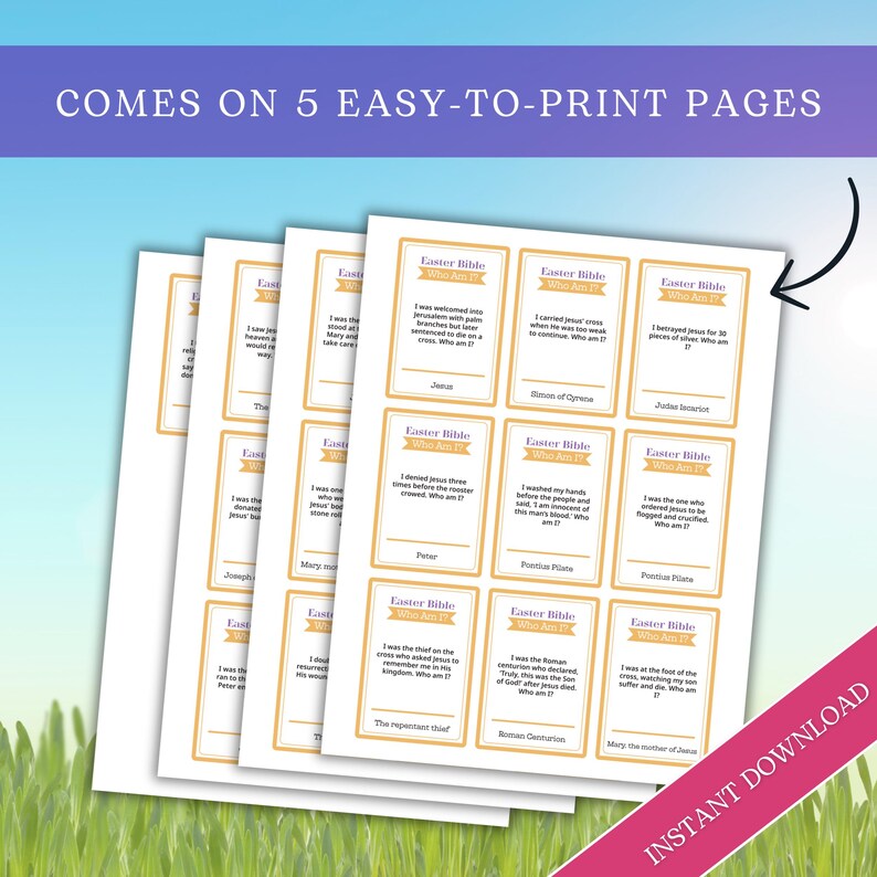 Easter Bible Who Am I? Game | Fun Christian Guessing Game, Printable ...