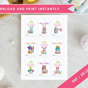 Easter Basket Bunny Gnome Tag | Easter Basket Name Tag | Easter Gift ...