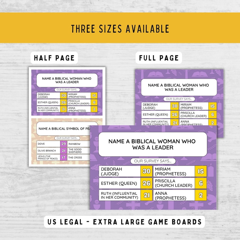 Bible Feud Game, Bible Friendly Feud, Family Game Night, Bible Trivia ...