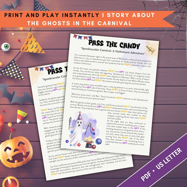 Halloween Left Right Game Bundle, Halloween Pass the Candy Game ...