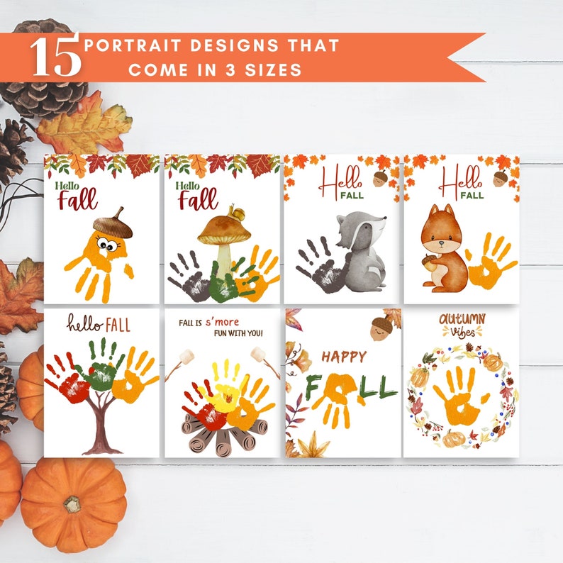 Fall Handprint Craft Bundle, Fun Fall Handprint Art, Fall Craft ...