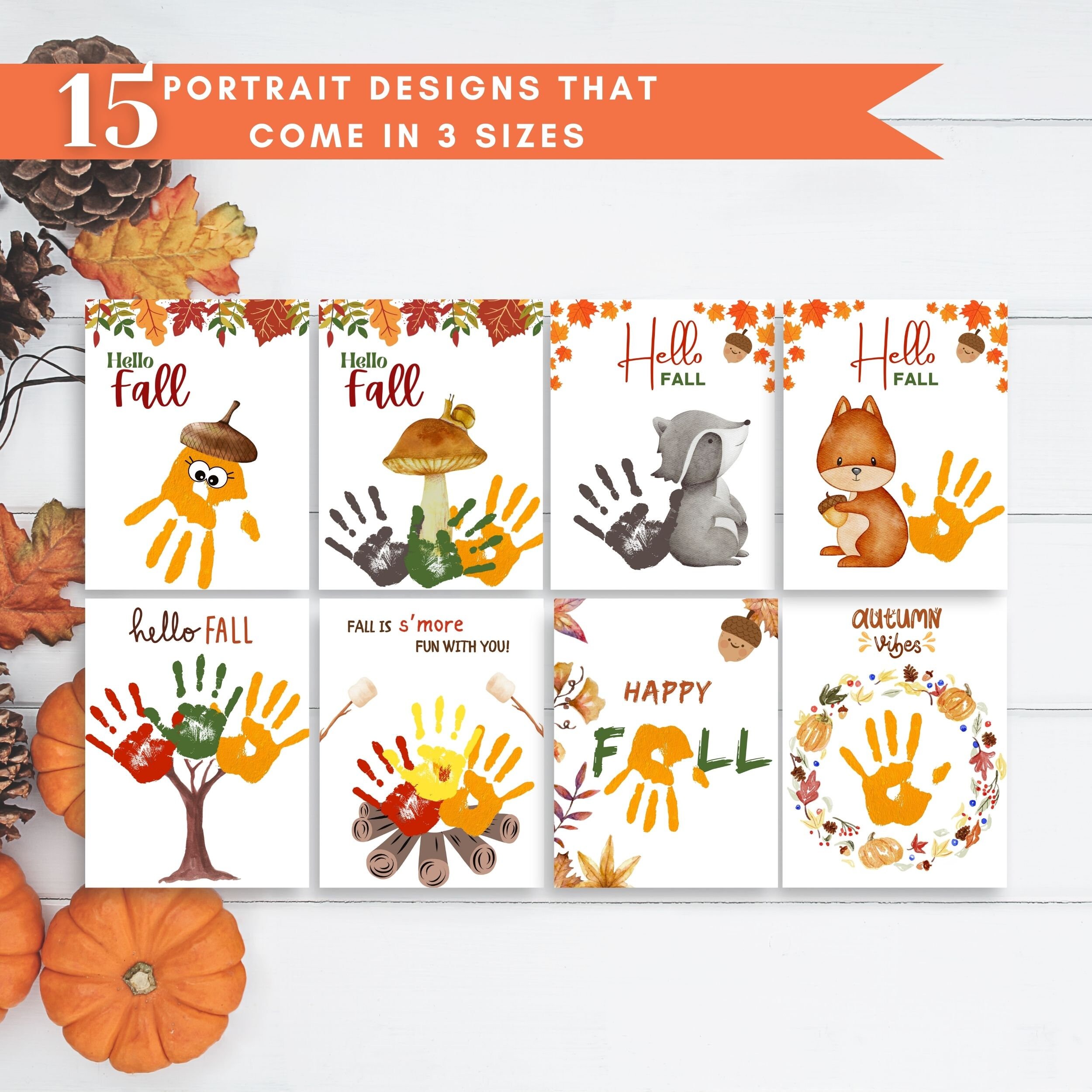 Fall Handprint Craft Bundle, Fun Fall Handprint Art, Fall Craft ...