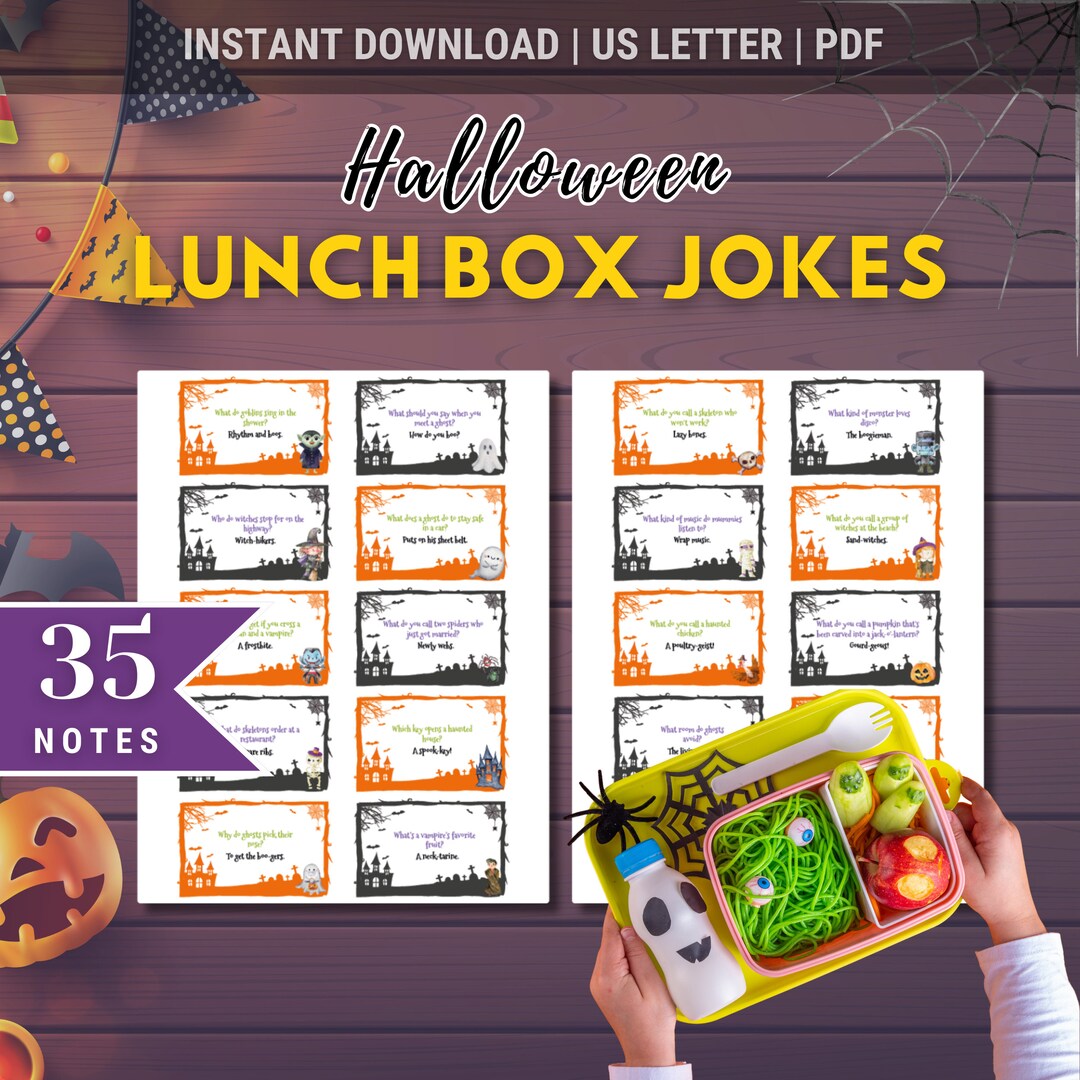 Halloween Lunchbox Jokes Printable, Halloween Riddle Me This Notes ...