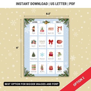 Fun Christmas Bilingual Loteria, Mexican Christmas Game, Mexican ...