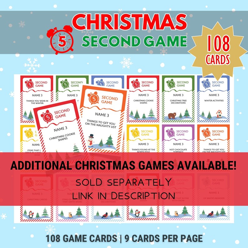 Christmas Think Fast Game, Christmas Think Quick Game, Christmas Word ...