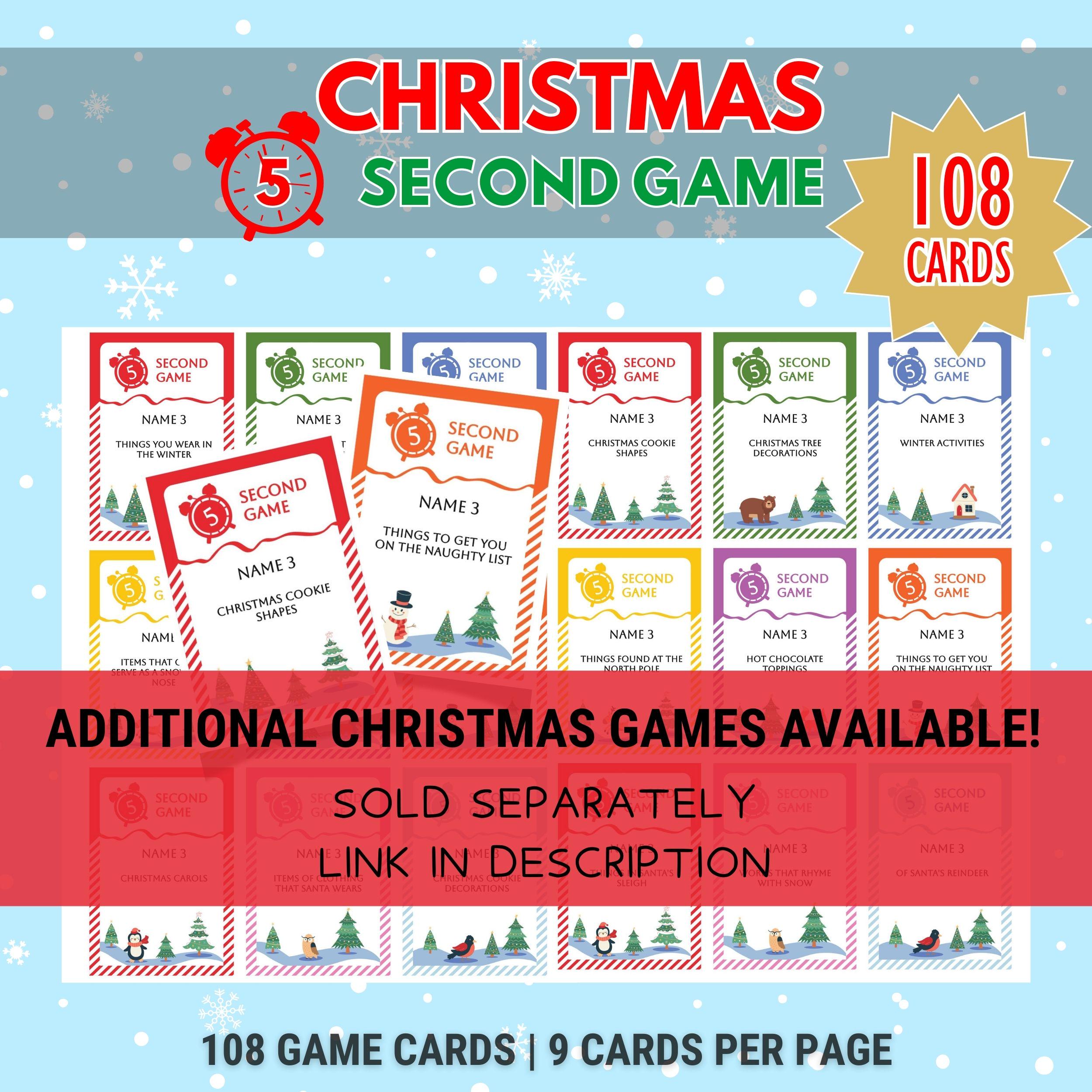 Christmas Think Fast Game, Christmas Think Quick Game, Christmas Word ...