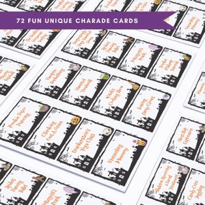 HALLOWEEN Charades Pictionary, Halloween Printable Game Charade Cards ...