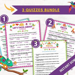 Fiesta Taco Trivia Mexican Fiesta Printable Games Tacos Fact or Fiction ...