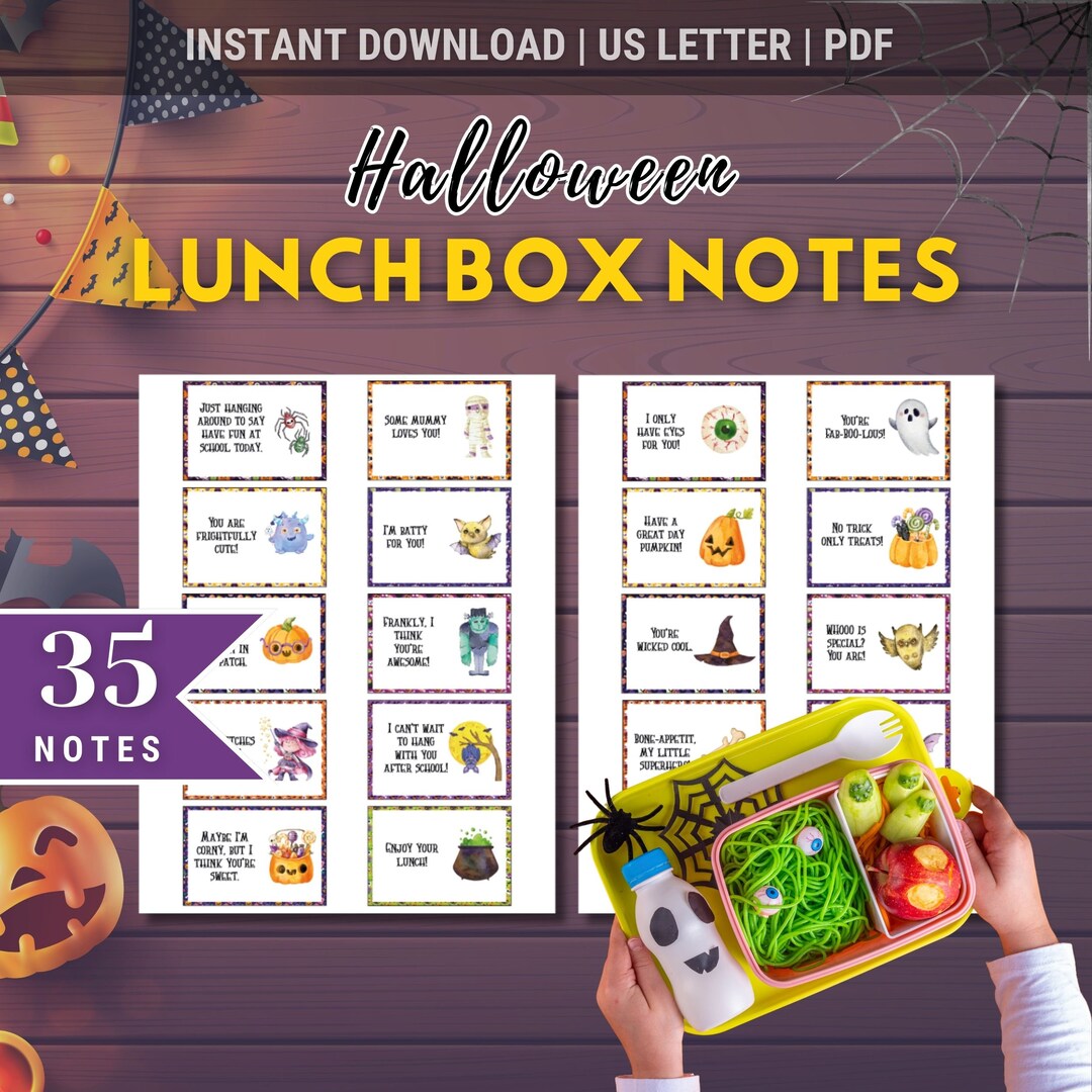 Halloween Lunchbox Jokes Printable, Halloween Lunchbox Fun Notes ...