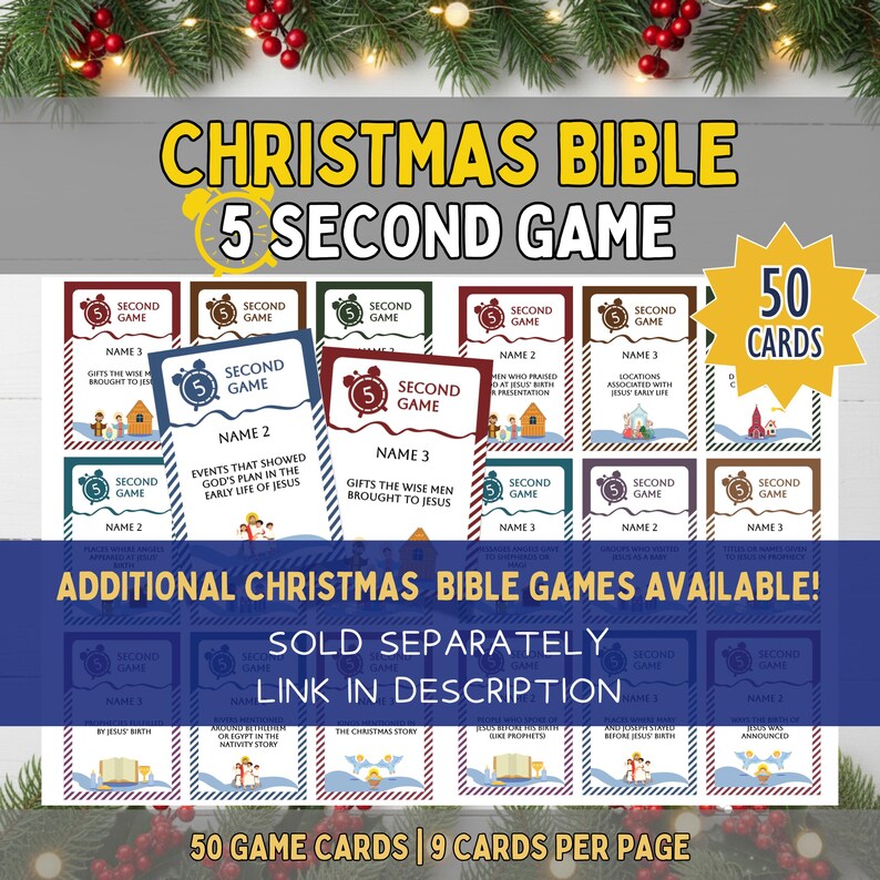 Christmas Bible Charades, Christmas Nativity Pictionary, Family Holiday ...