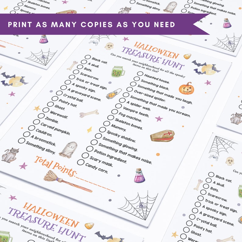 Halloween Treasure Hunt for Kids, Outdoor Halloween Treasure Hunt ...