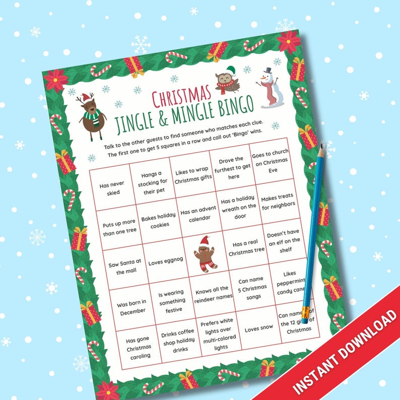 Christmas Bingo, Christmas Get to Know You Bingo, Find Someone Who ...