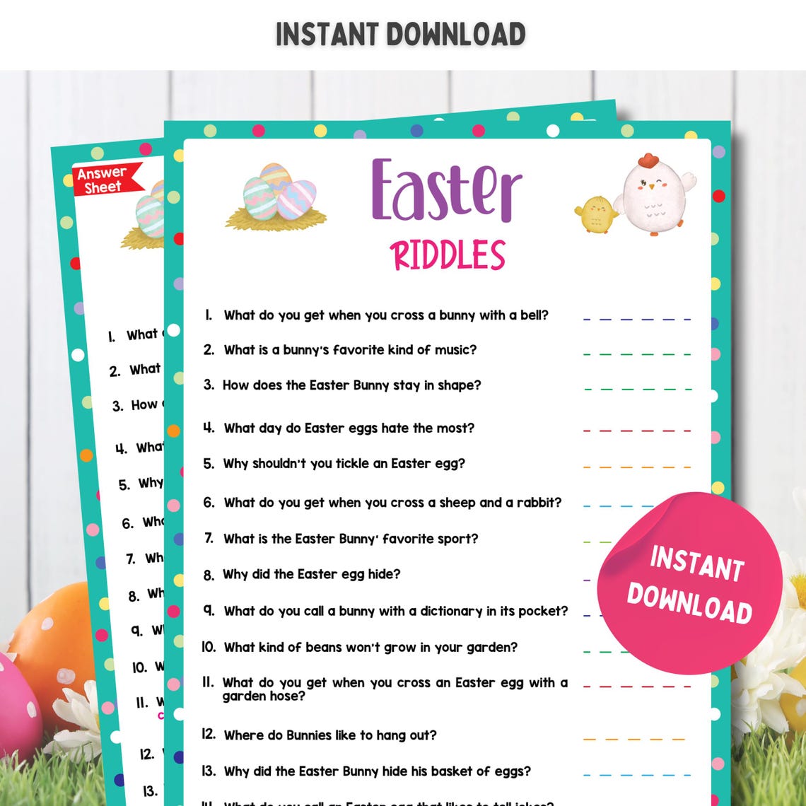 Easter Riddles | Easter Printable Game for Kids & Adults | Easter Fun ...