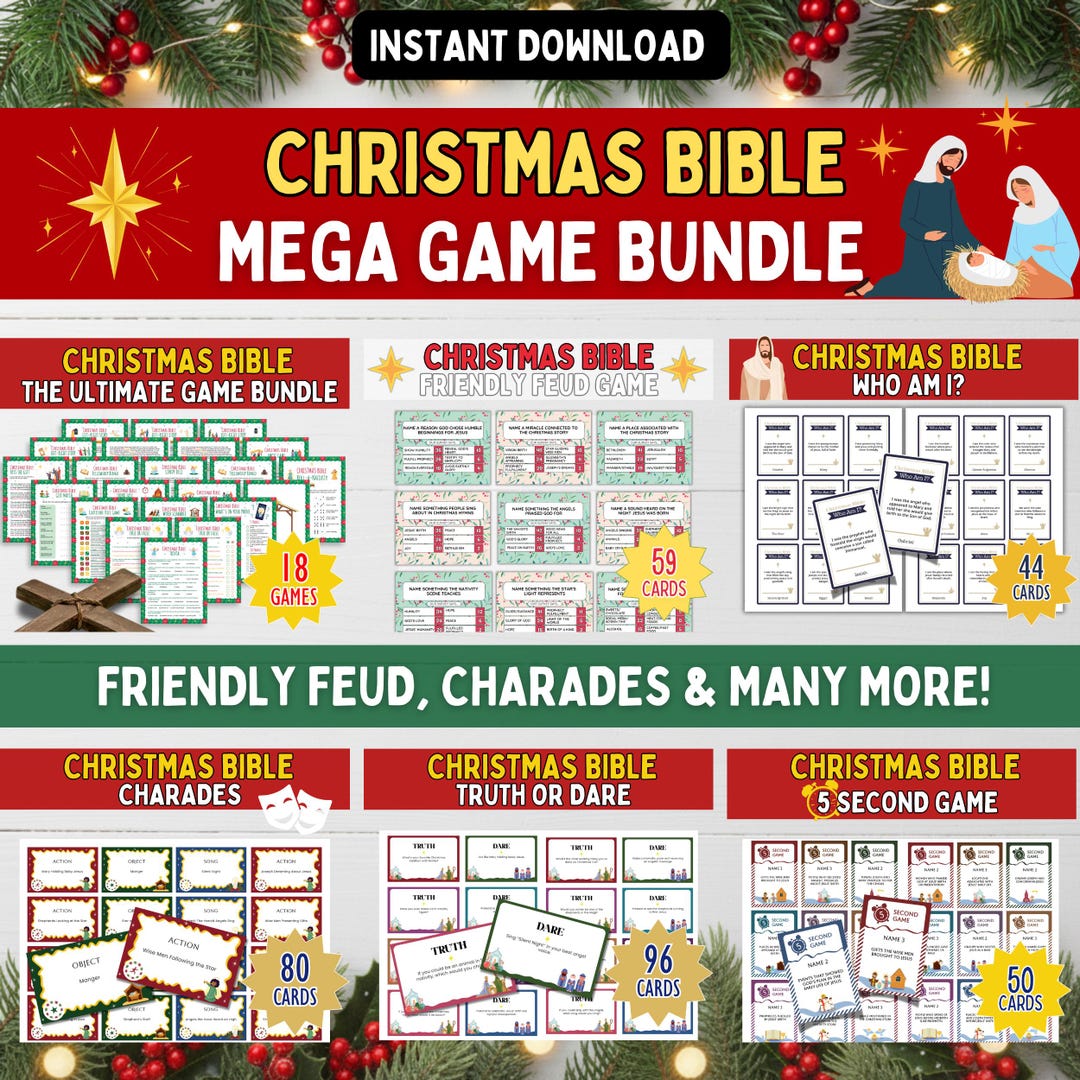 Ultimate Christian Christmas Mega Bible Game Bundle, Printable ...
