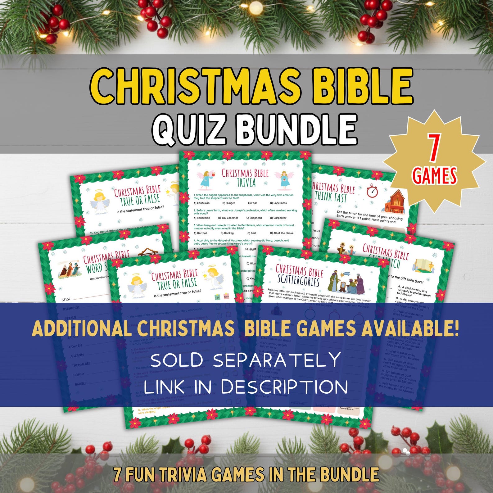 Christmas Bible Who Am I? Trivia Cards, Printable Christmas Christian ...