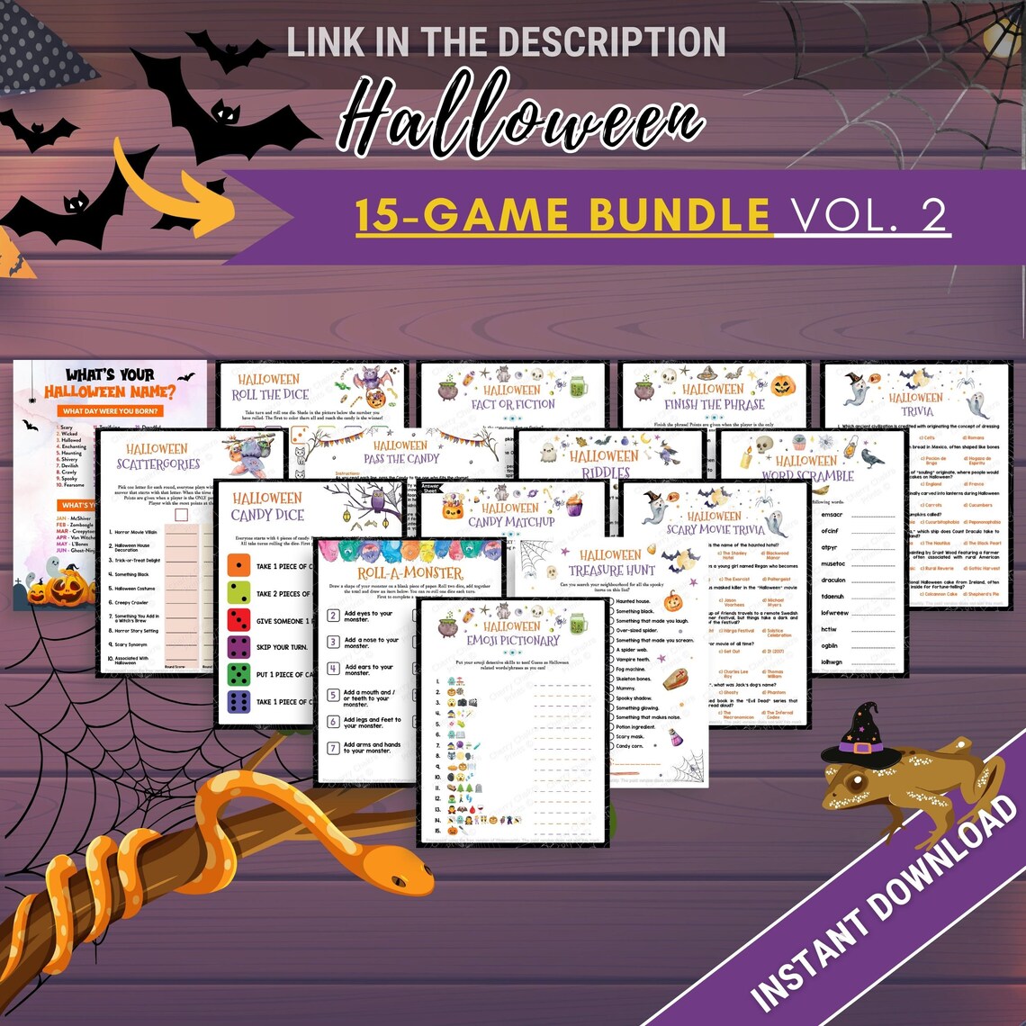 Halloween Emoji Pictionary Party Game, Halloween Printable Picture ...