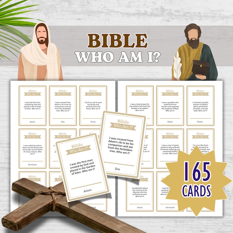 Bible Who Am I? Trivia Cards | Printable Christian Party Game for Kids ...