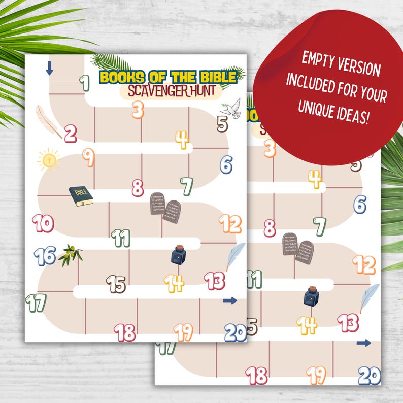 Books of the Bible Scavenger Hunt Game | Printable Bible Activity for ...