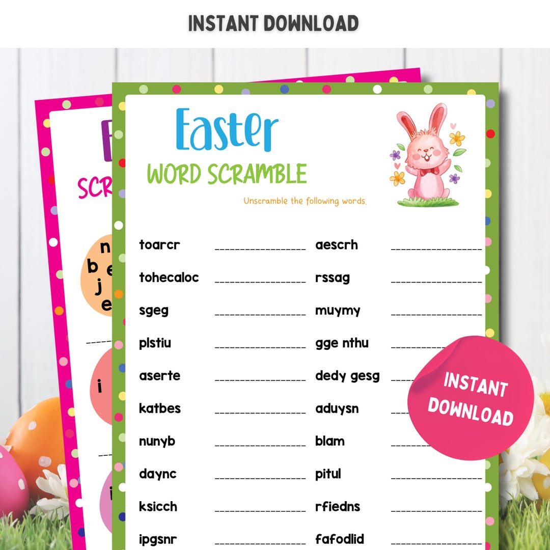 Easter Word Scramble Game | Easter Unscramble Game | Printable Easter ...