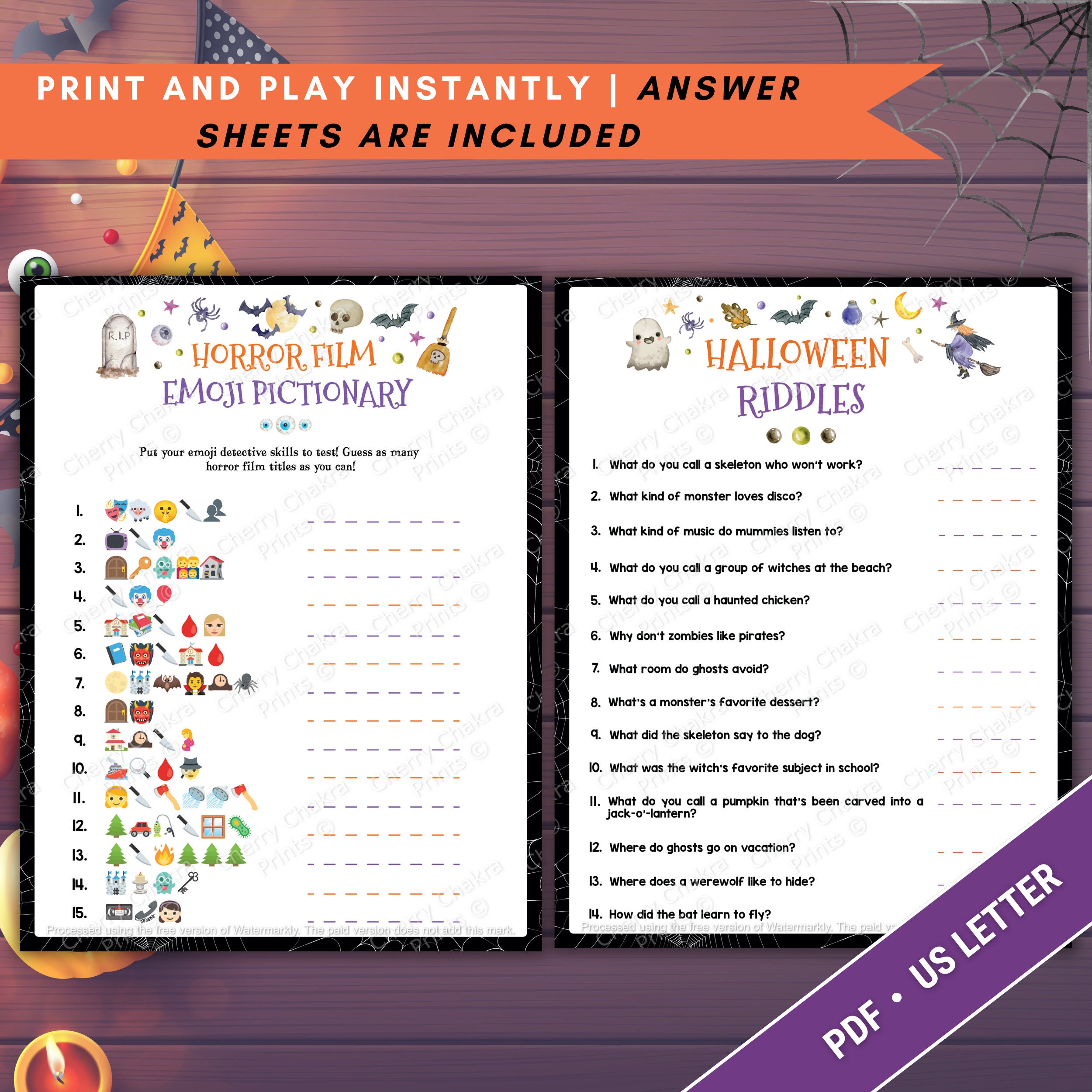 Halloween Trivia Game Bundle, Halloween Printable Games, Halloween ...