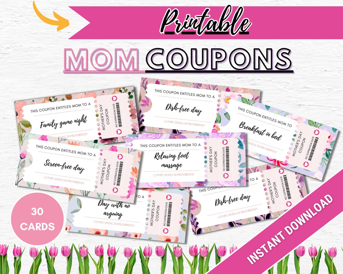 Printable Grandma Coupons Printable Coupons for Grandma - Etsy