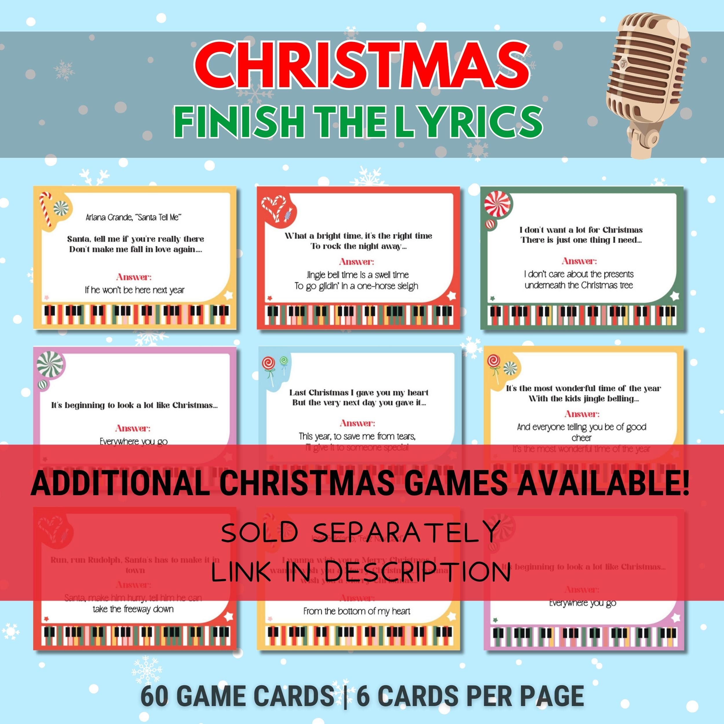 Christmas Song Emoji Pictionary Party Game, Christmas Song Trivia Game ...