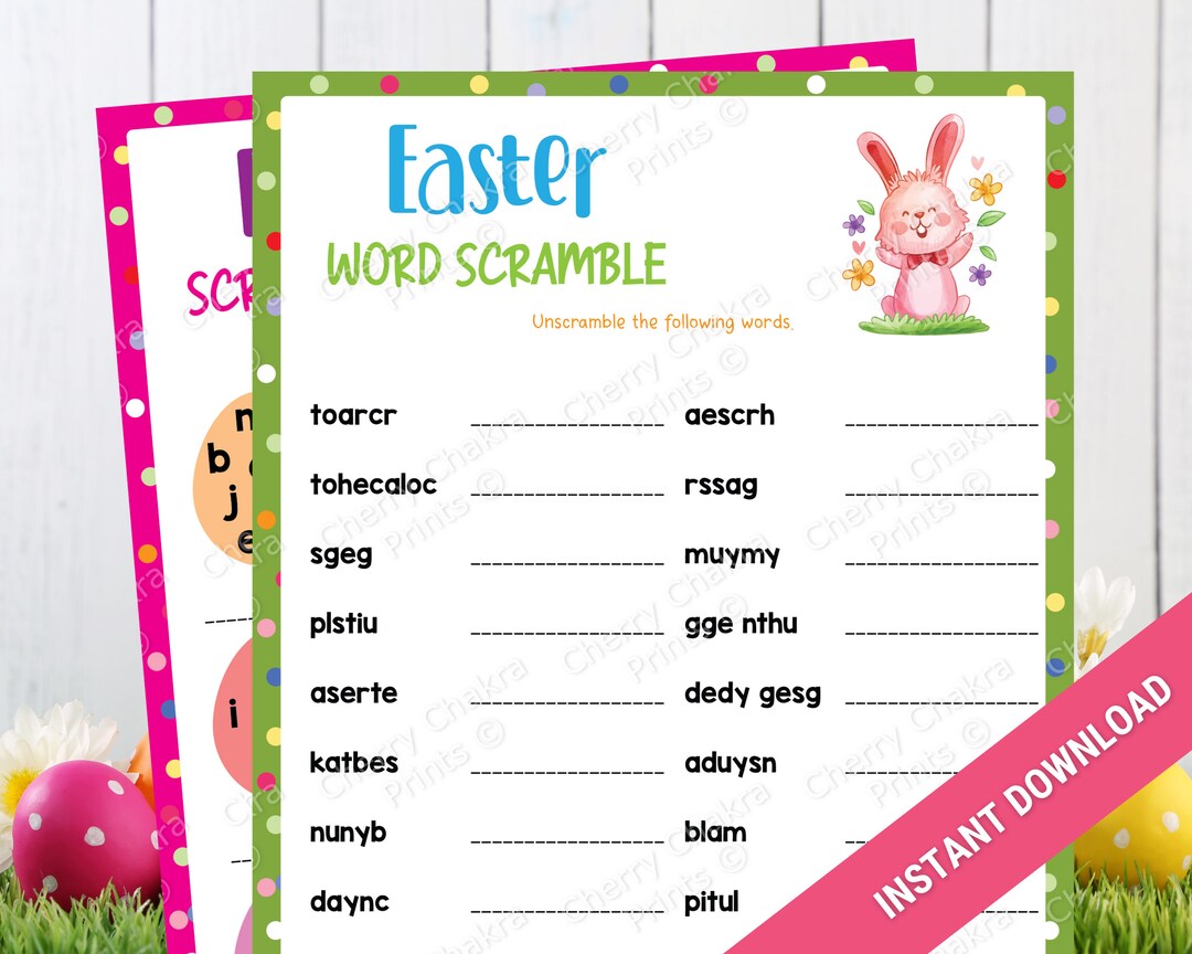Easter Word Scramble Game | Easter Unscramble Game | Printable Easter ...