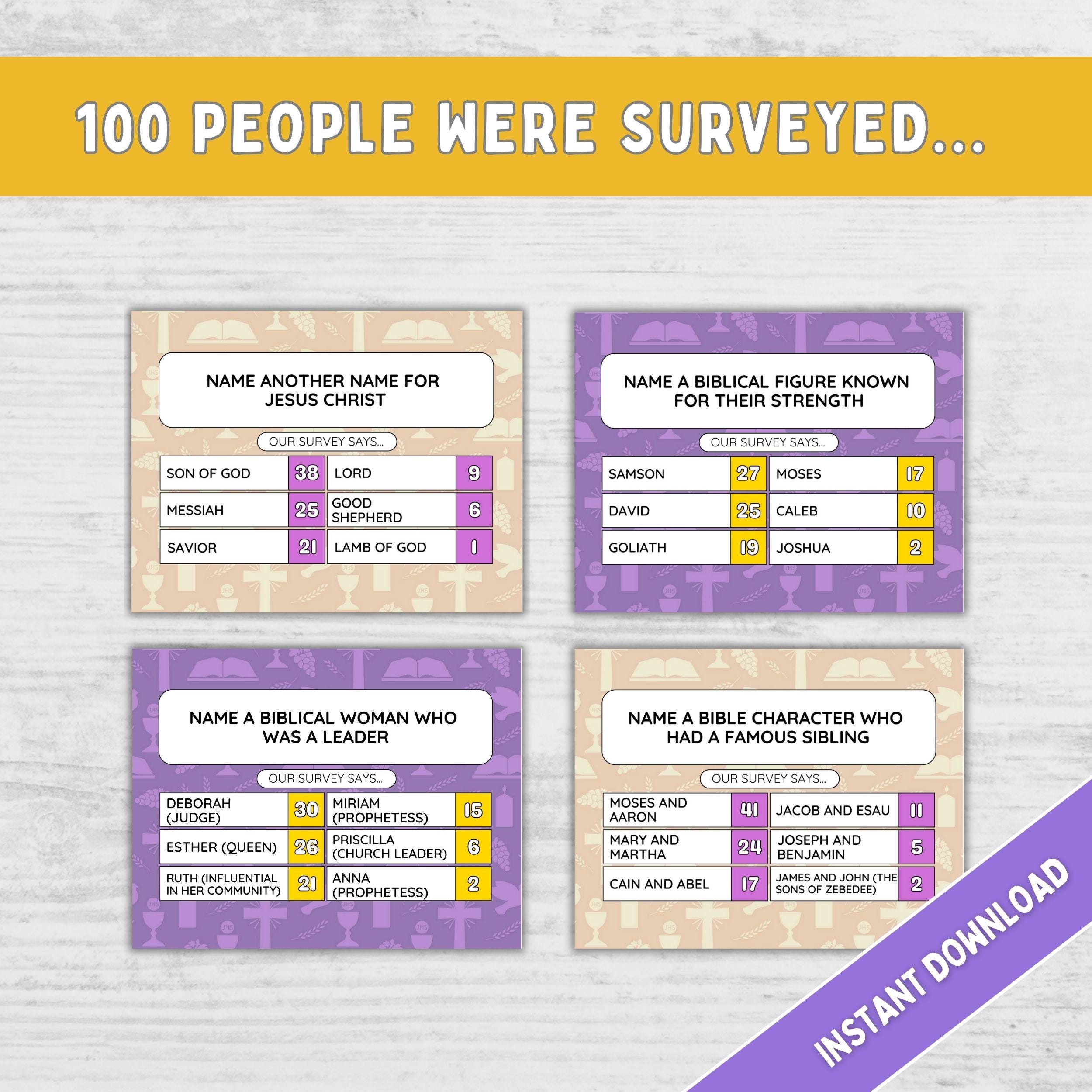 Bible Feud Game, Bible Friendly Feud, Family Game Night, Bible Trivia ...