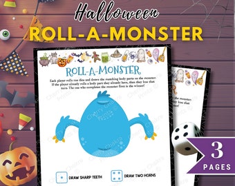 Halloween Roll A Monster Dice Game | Halloween Printable Dice Game for ...