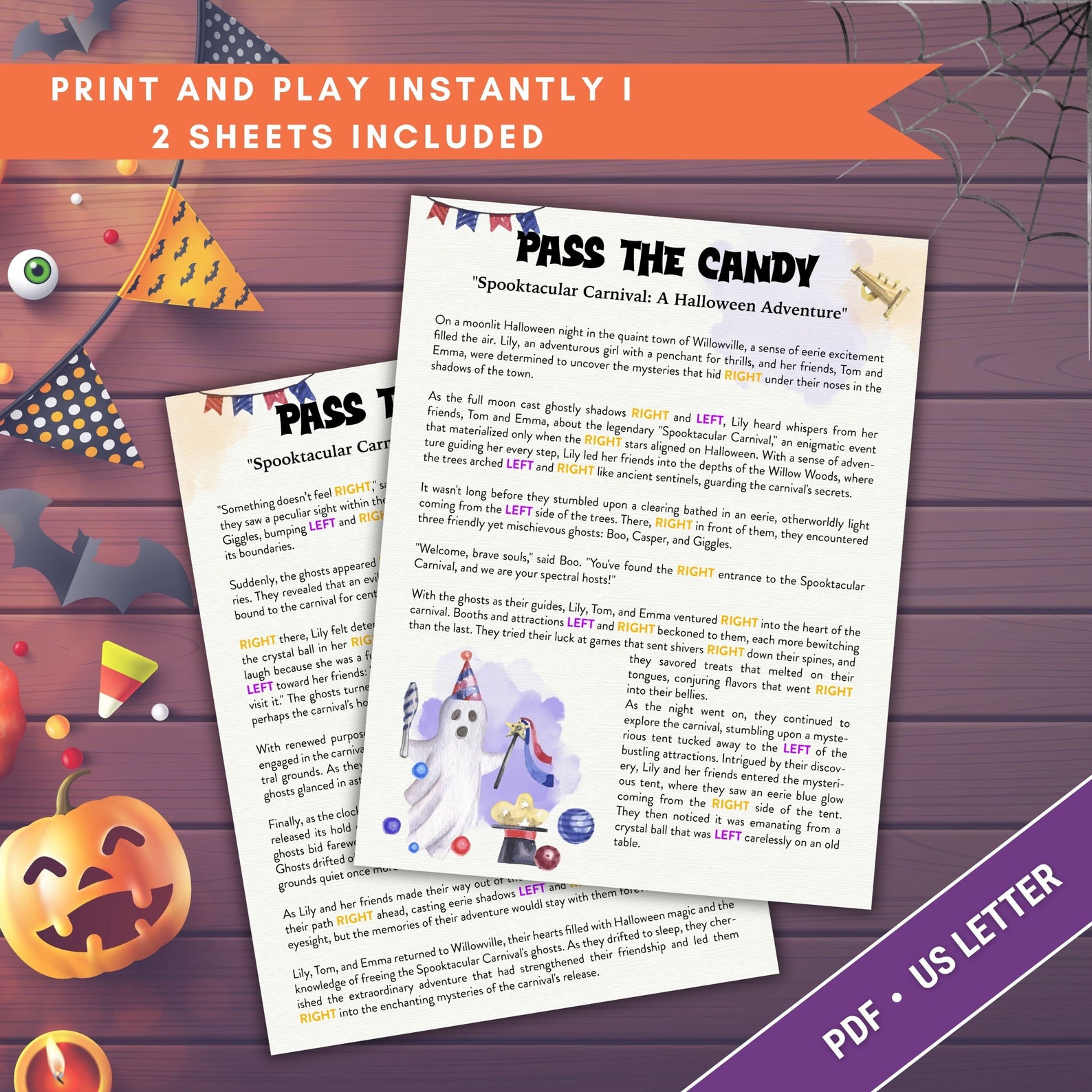 Halloween Left Right Game, Halloween Pass the Candy Game, Halloween ...