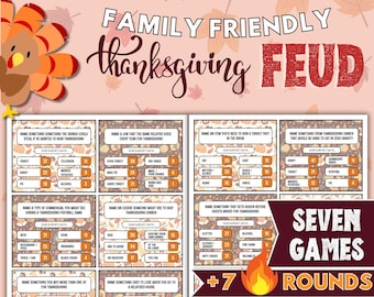 Thanksgiving Family Friendly Feud Game, Thanksgiving Party Family Group ...