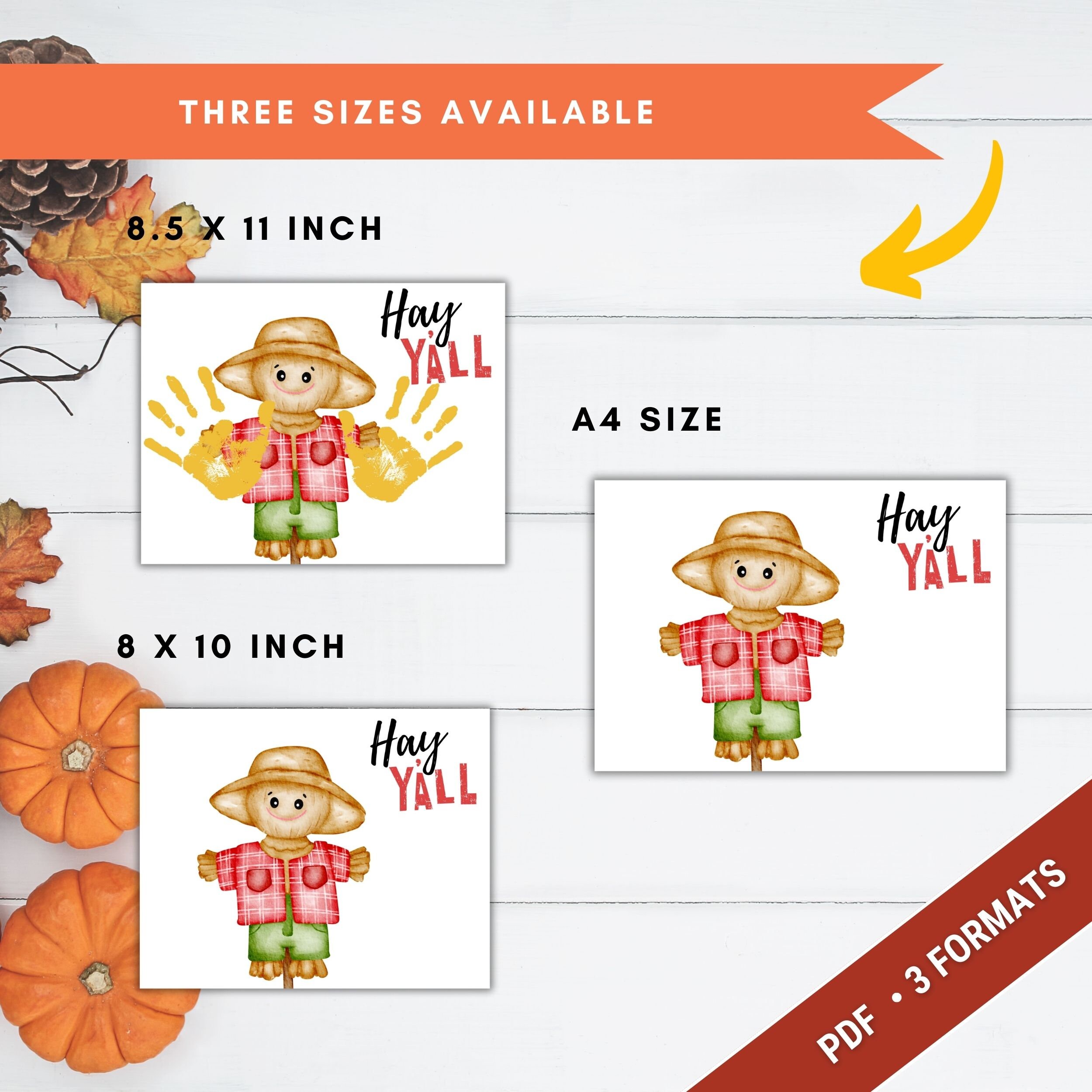 Fall Scarecrow Handprint Craft, Fall Handprint Art, Fall Craft ...