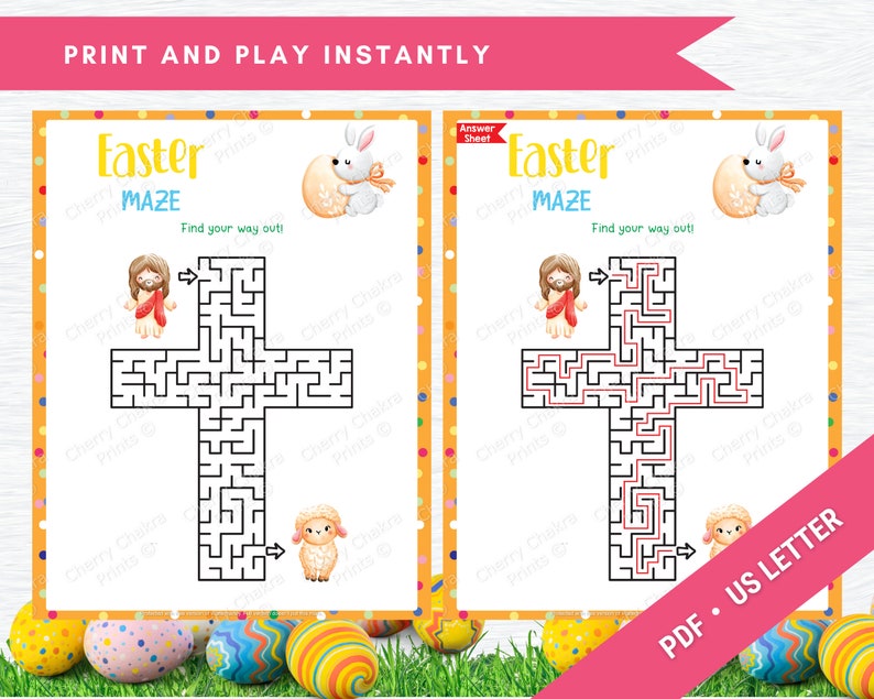 Easter Bible Maze Game | Printable Easter Activity for Kids and Adults ...