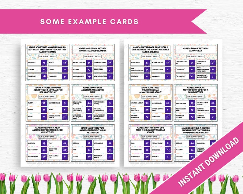 Mother's Day Friendly Family Feud Game | the Hilarious Party Game of ...