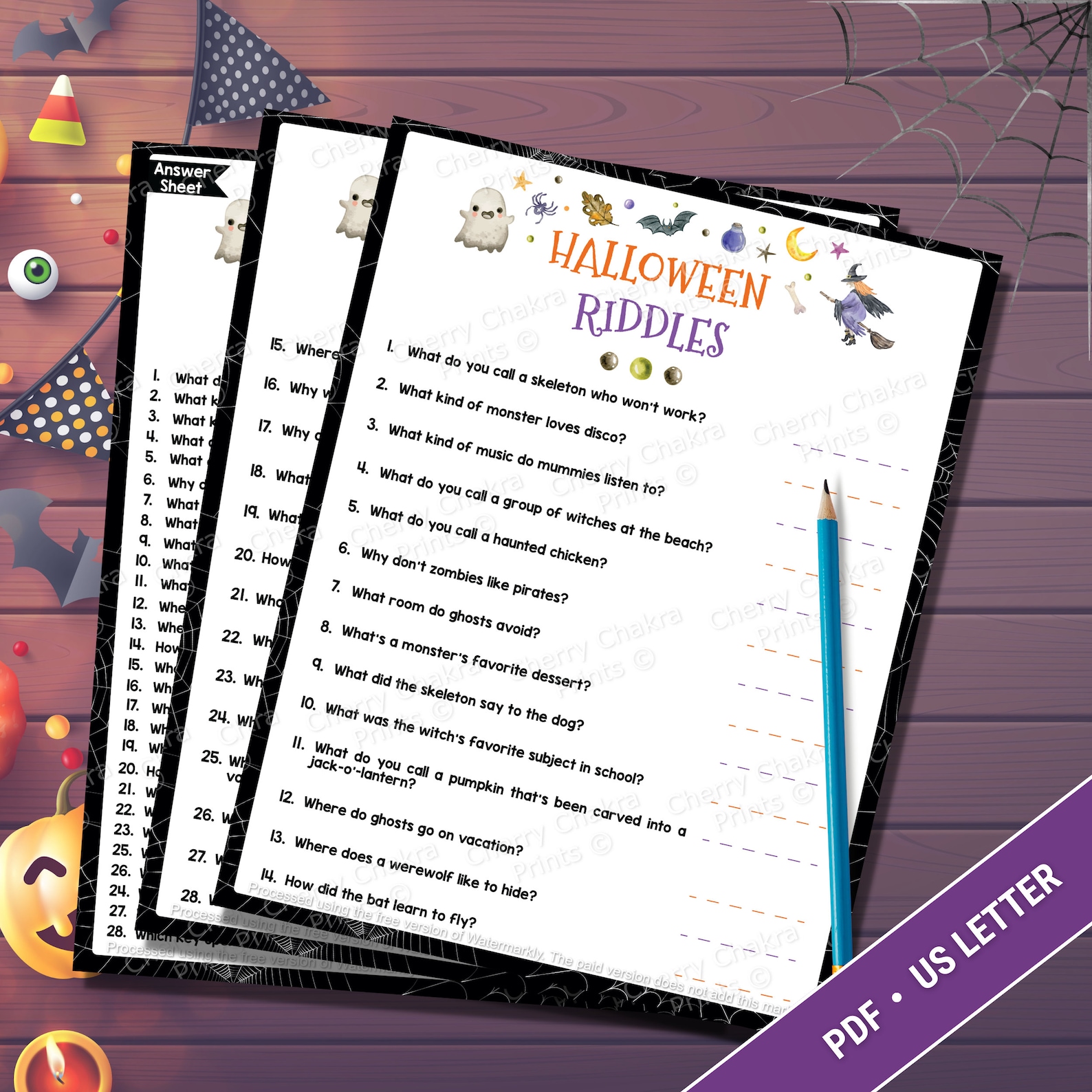 Halloween Riddle Me This Game, Fun Halloween Trivia Quiz Game ...